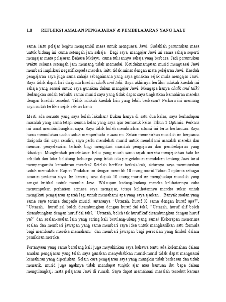 Contoh Penulisan Refleksi Amalan P&P Yang Lalu | PDF | Karier ...