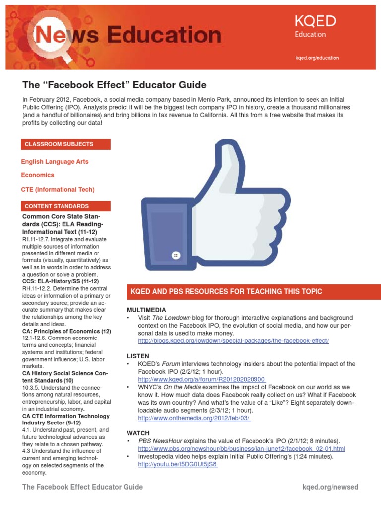 Facebook IPO Educator Guide | PDF | Facebook | Initial Public Offering