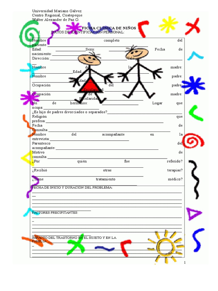 Ficha-personal Para Niños