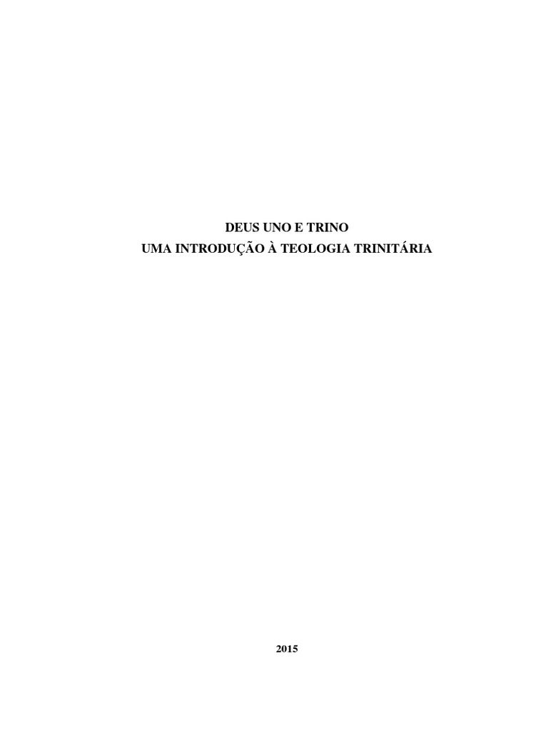 Resenha Deus Uno e Trino | PDF | Trindade | Santo Resenha Deus Uno e Trino | PDF | Trindade | Santo