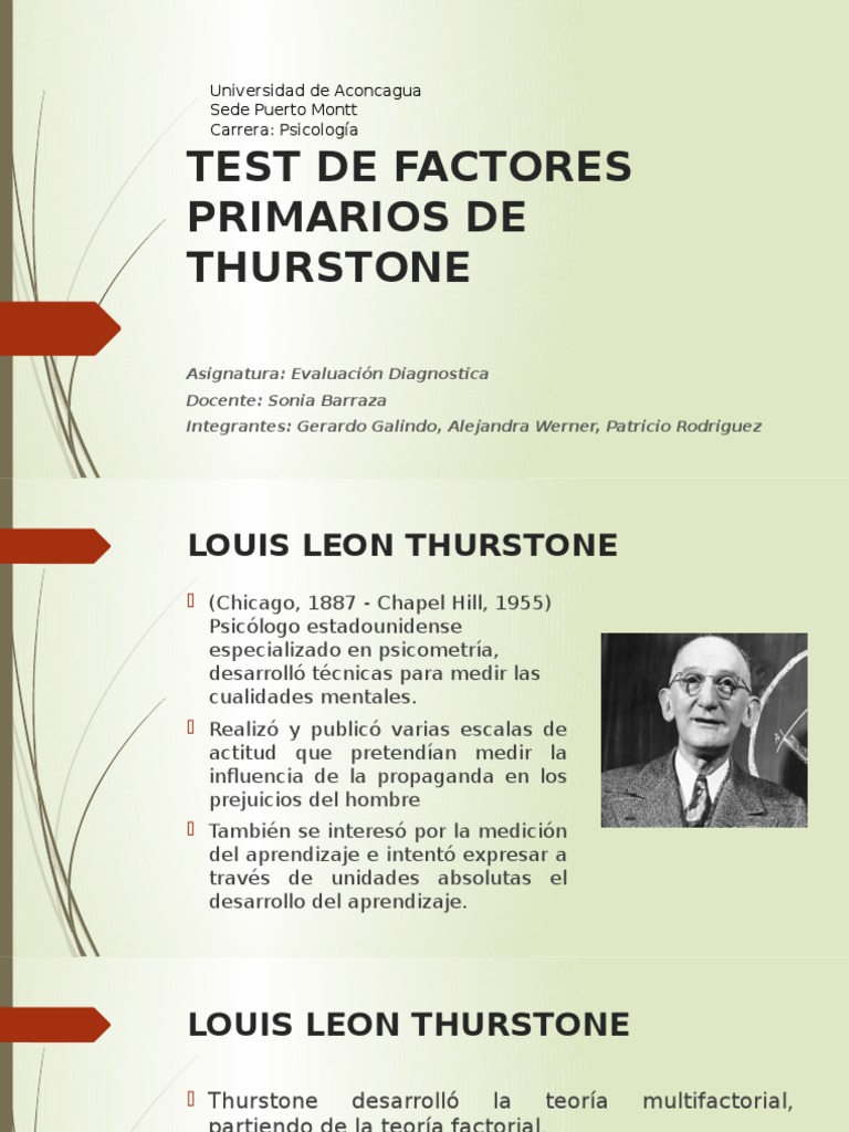 Test de Factores Primarios de Thurstone | PDF | Cognición | Ciencia ...