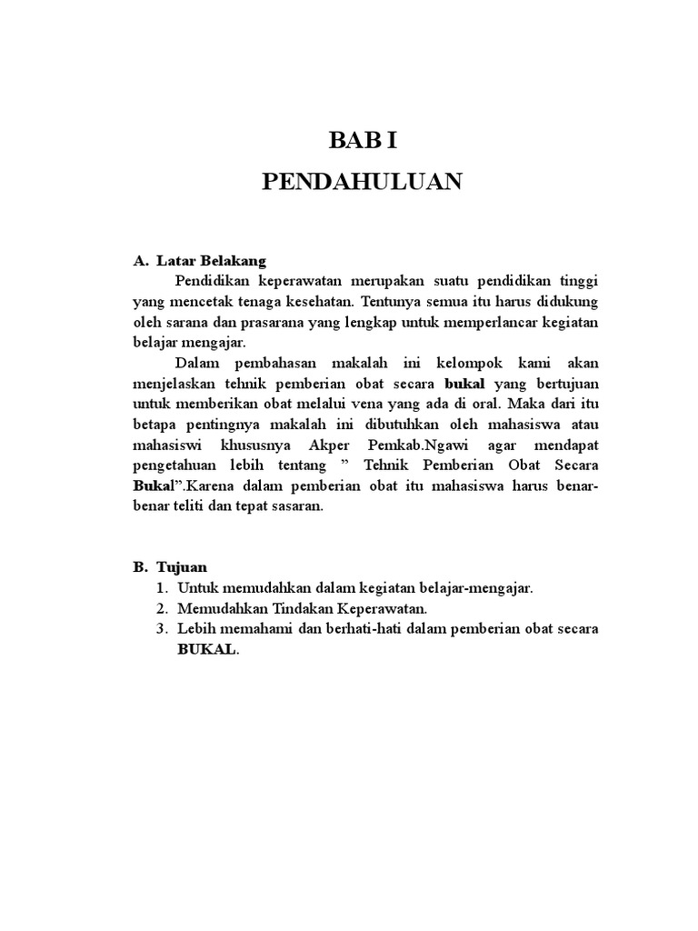 Teknik Pemberian Obat Bukal | PDF