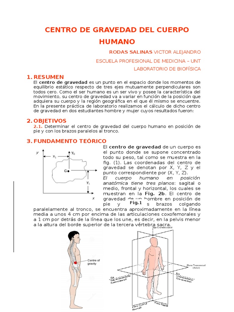 Centro de Gravedad Del Cuerpo Humano | PDF | Centro de masa | Gravedad