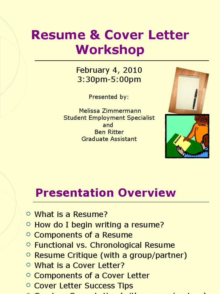 Resume and Cover Letter Workshop Guide | PDF | Résumé | Employment