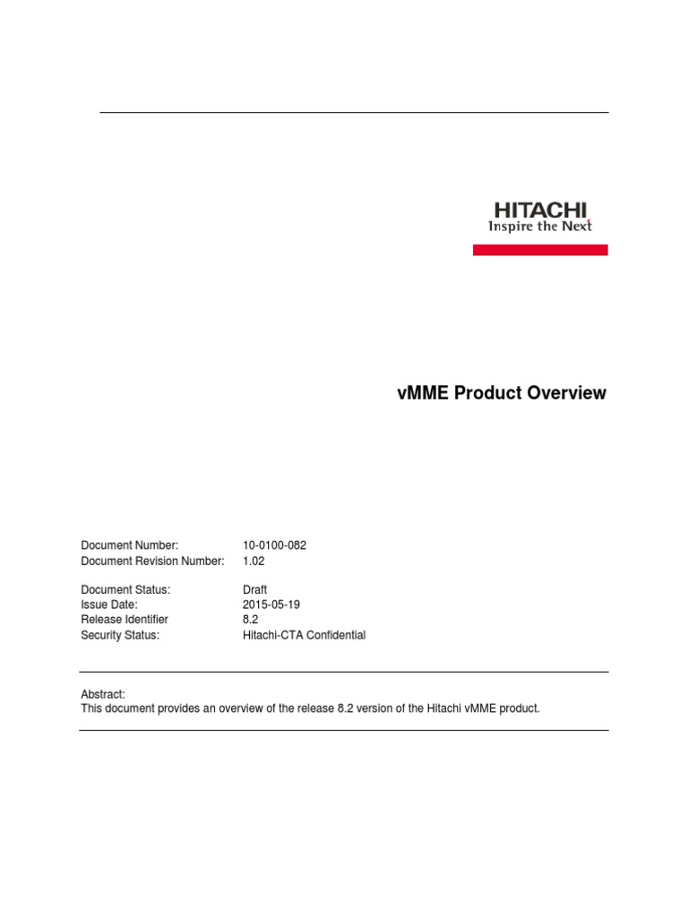 Hitachi vMME Product Overview | PDF | Computer Network | Mobile Technology