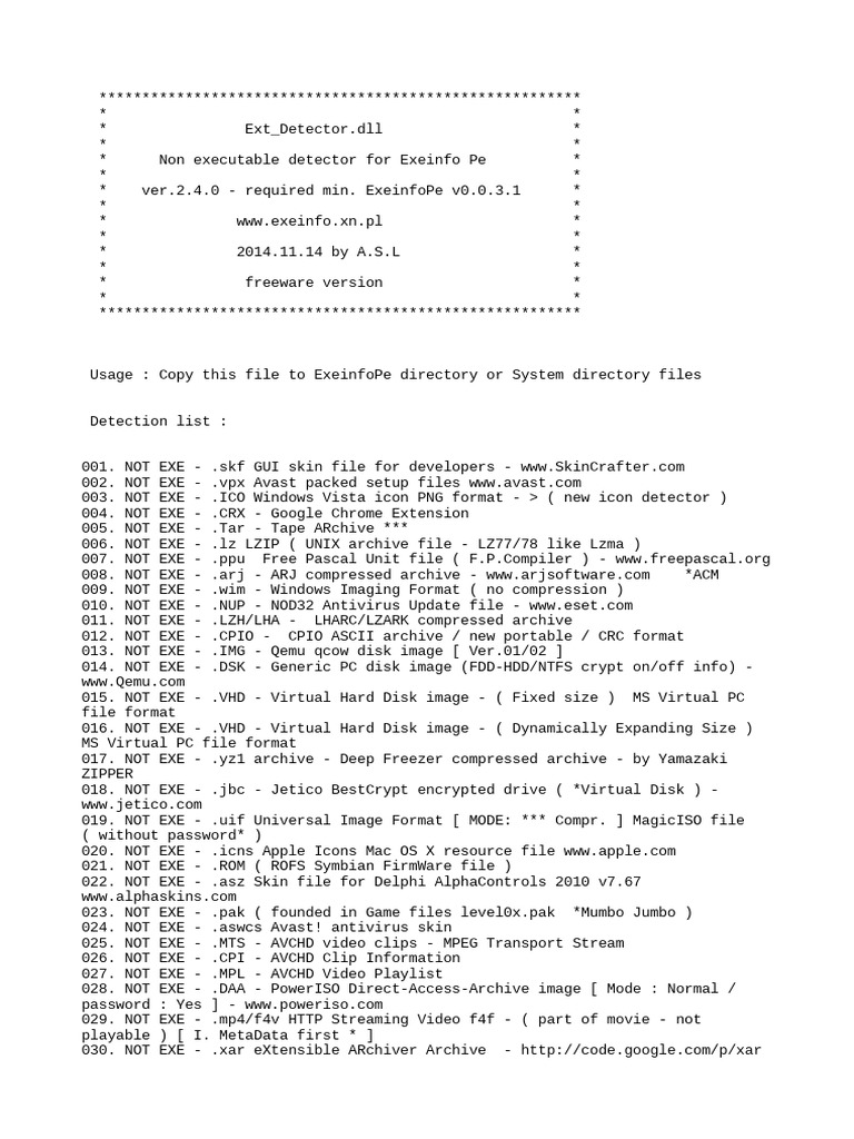 ReadMe of ExtDetector1 | PDF | System Software | Computing