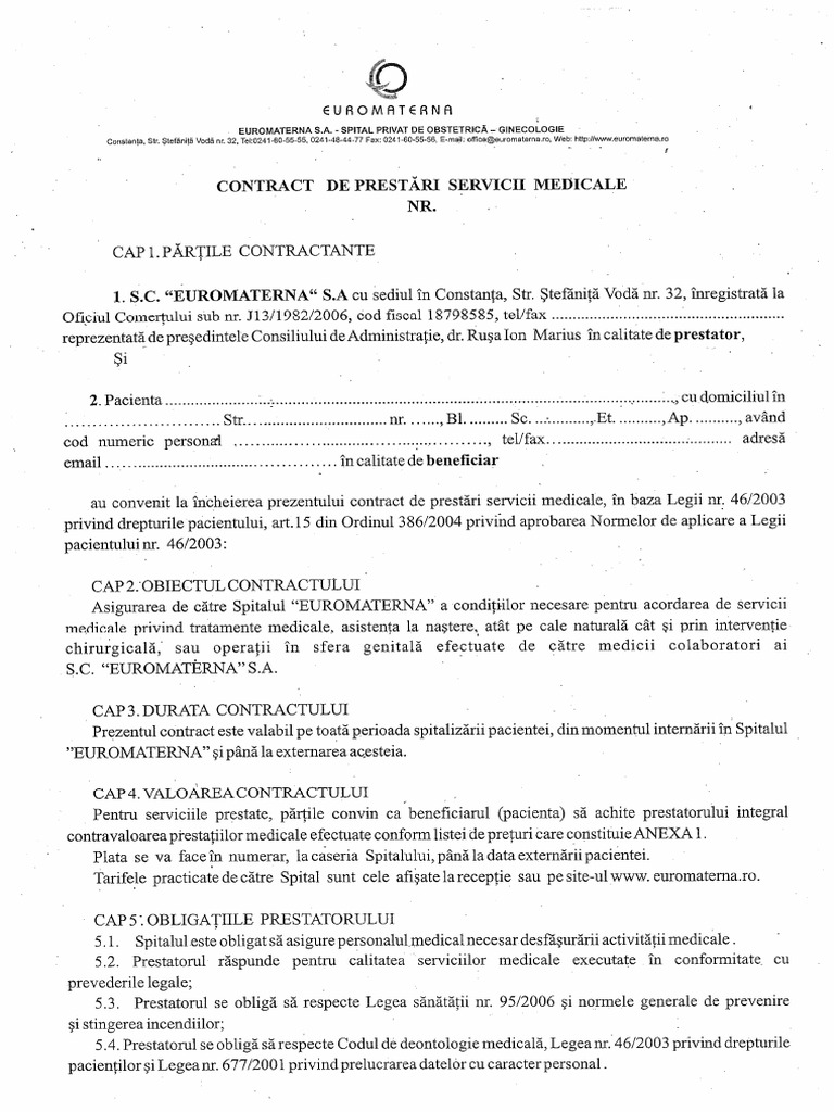 Model Contract Prestari Servicii | PDF