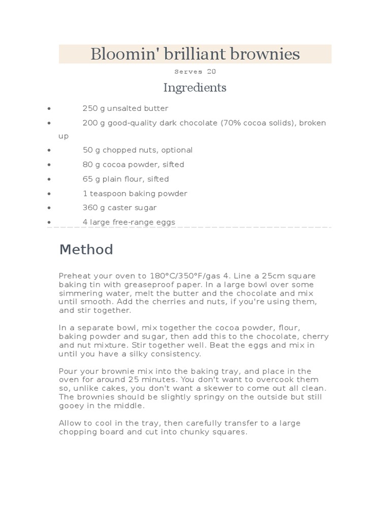 Brownies !! | PDF | Wellness