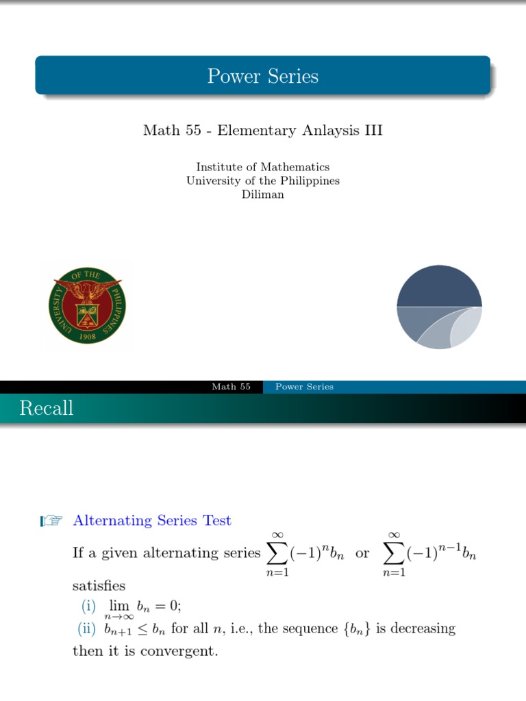 21 Power Series - Handout | PDF | Power Series | Function (Mathematics)