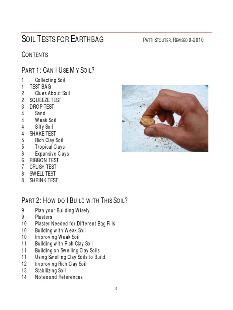 Soil Testing for Earthbag Construction | PDF | Plaster | Lime (Material)