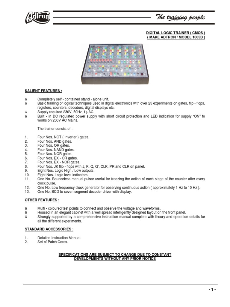 Digital Logic Trainer | PDF