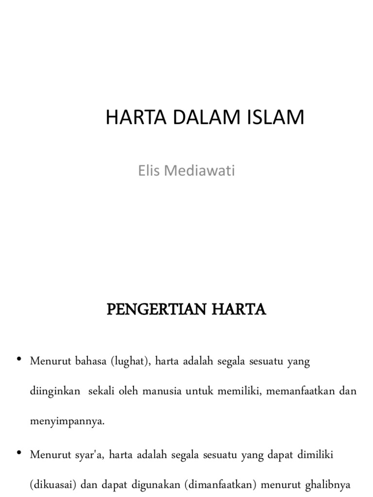 Pengertian Harta dalam Islam | PDF | Agama & Spiritualitas