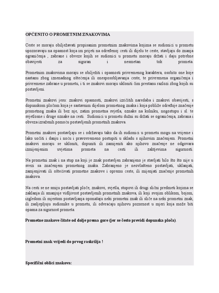 Prometni Znakovi | PDF