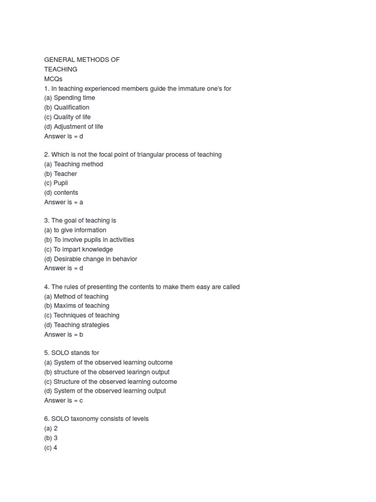 General Methods of Teaching | PDF | Scientific Method | Experiment