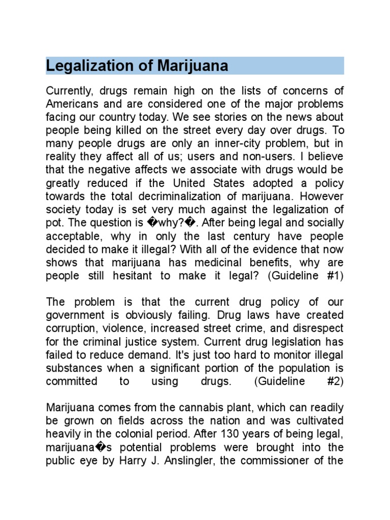 Legalization of Marijuana | PDF | Legality Of Cannabis | Cannabis (Drug)