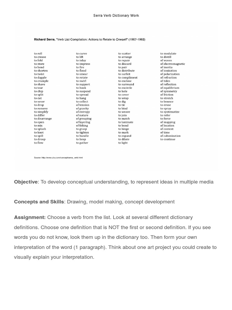 Serra Verbs | PDF | Concept | Definition