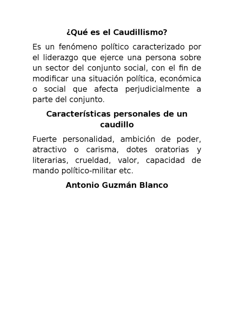 El Caudillismo en Venezuela | PDF | Venezuela | Agricultura