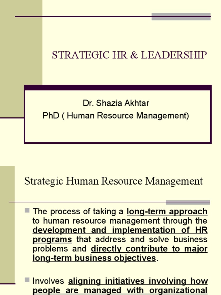 Strategic HR Leadership Insights | PDF | Strategic Management | Human ...