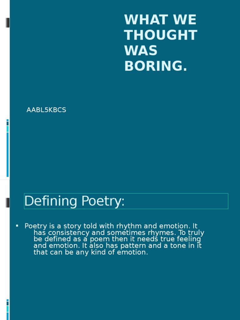 What We Thought Was Boring. | PDF | Poetry | Nature