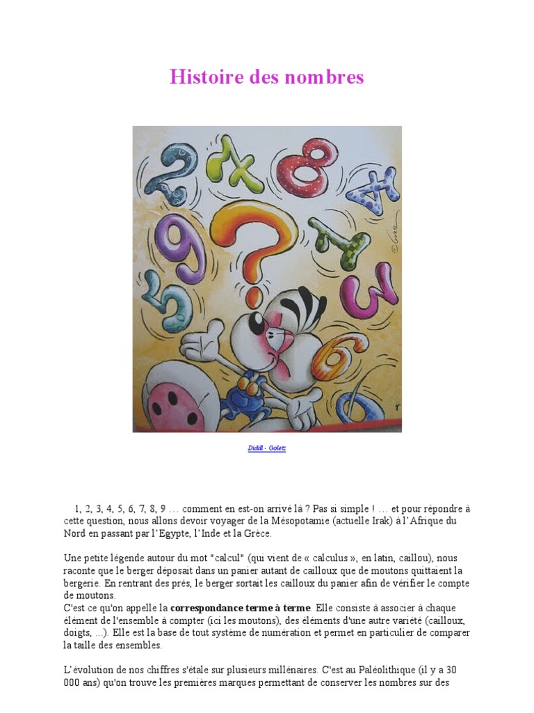 Histoire Des Nombres | PDF | Nombre | Notation