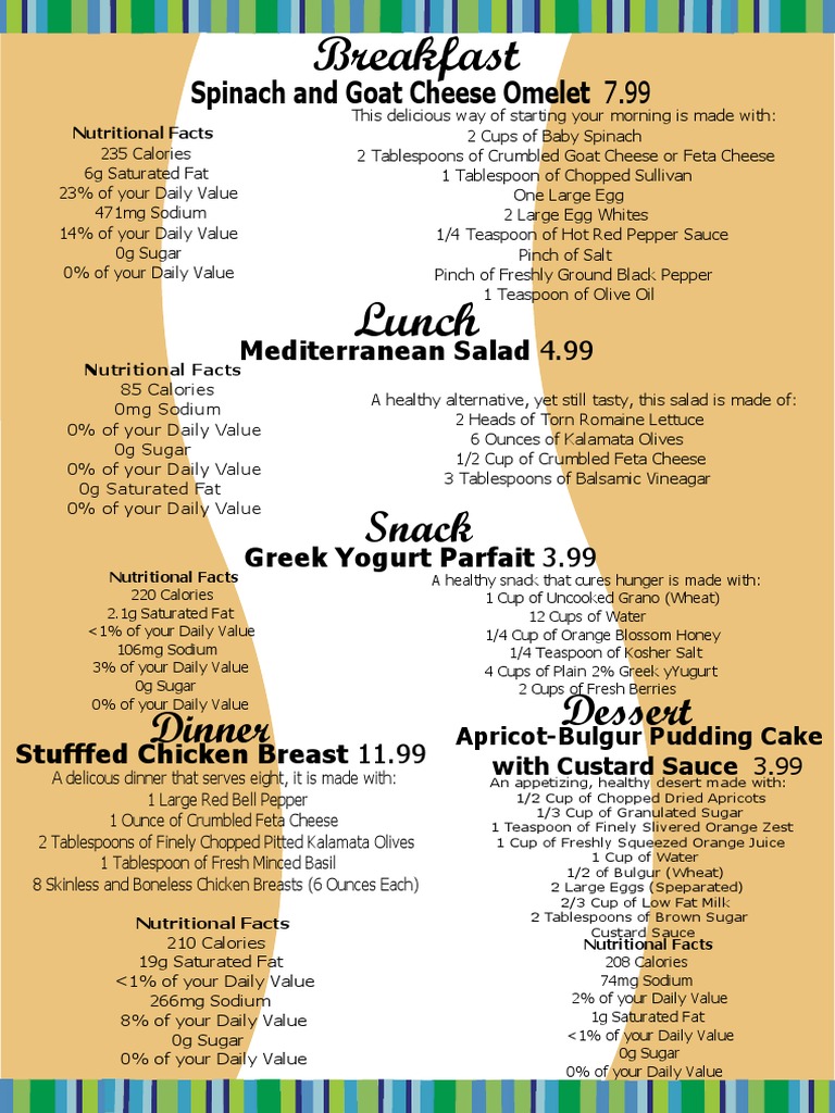Menu Items | PDF | Cooking, Food & Wine