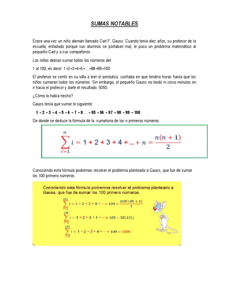 Sumas Notables | PDF