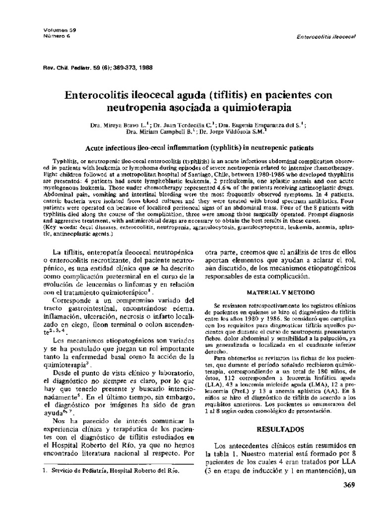 Tiflitis | PDF | Chemotherapy | Medicine
