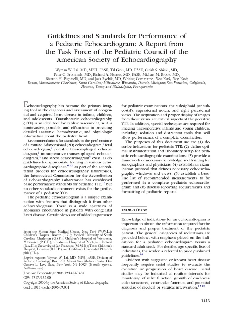 Pediatric Echocardiogram Guidelines | PDF | Echocardiography | Heart Valve
