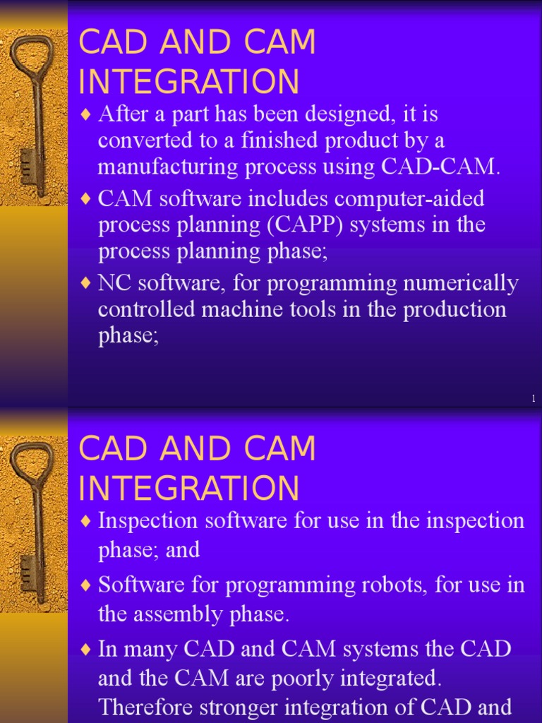 Cad and Cam Integration and Process Planning 1 | PDF | Computer Aided ...