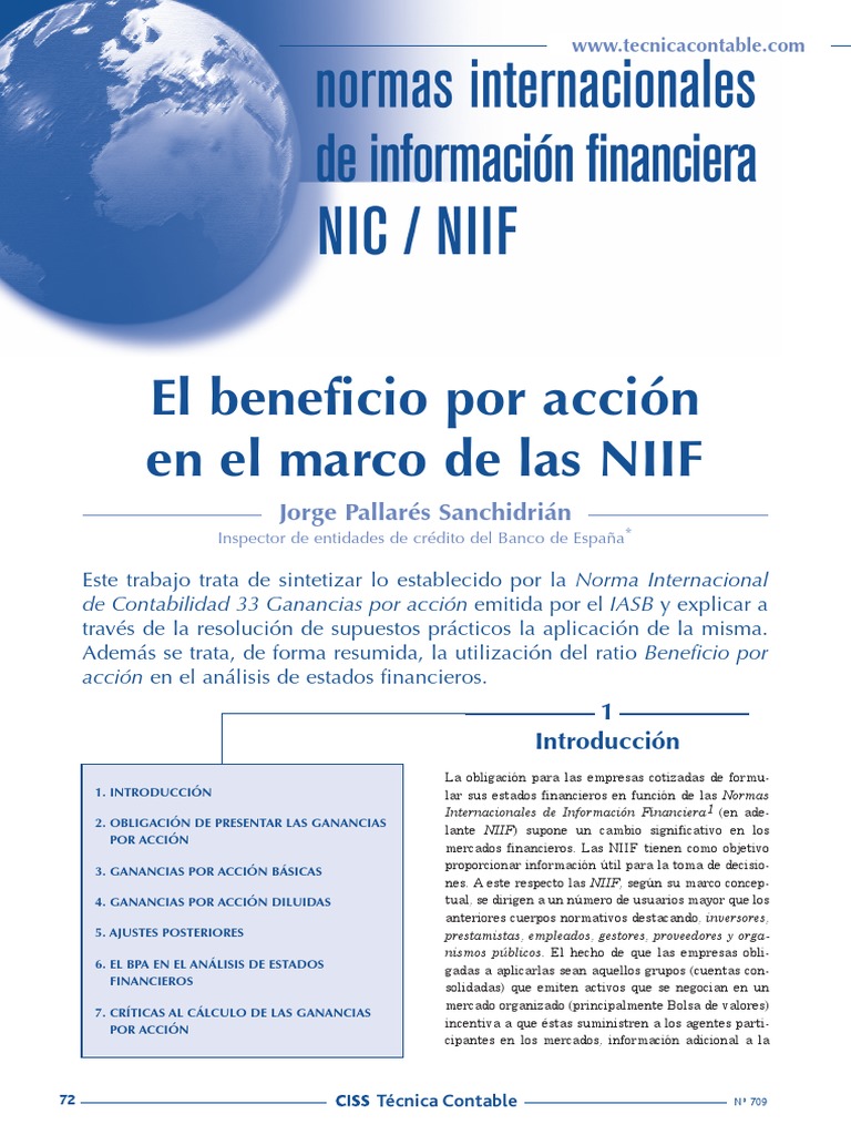 Caso Practico Nic 33 | normas internacionales de INFORMACION FINANCIERA ...