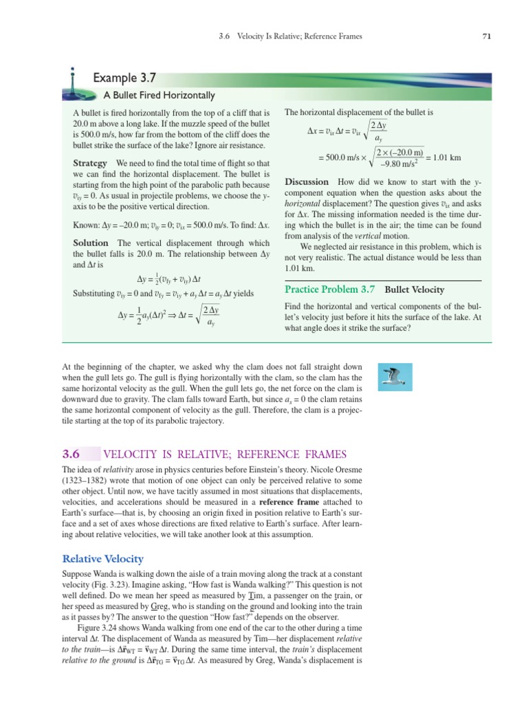 Analyzing Projectile Motion and Relative Velocities | PDF | Velocity | Euclidean Vector