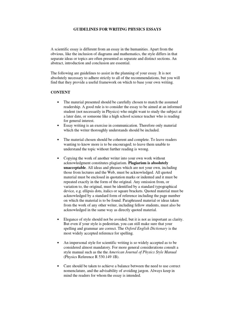 Physics Essay | PDF | Essays | Ellipsis