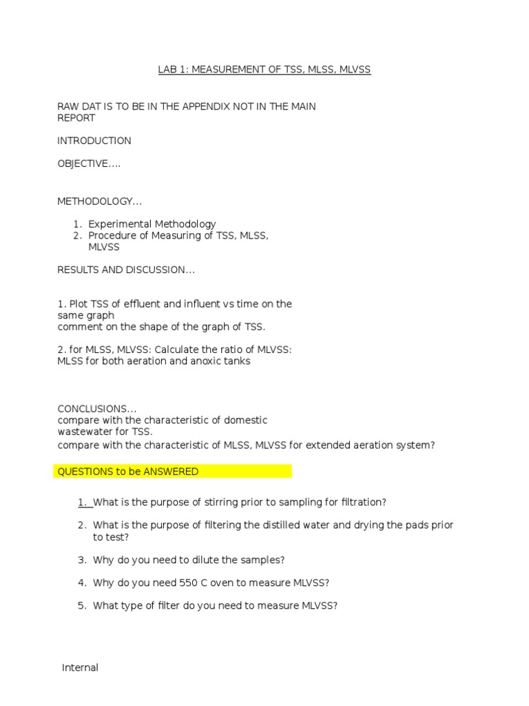 MLSS and MLVSS Testing Procedures | PDF | Technology & Engineering