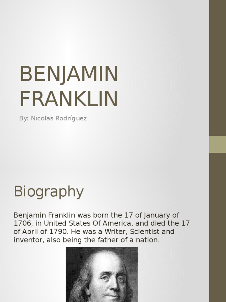 Benjamin Franklin | PDF | Benjamin Franklin | American Revolution