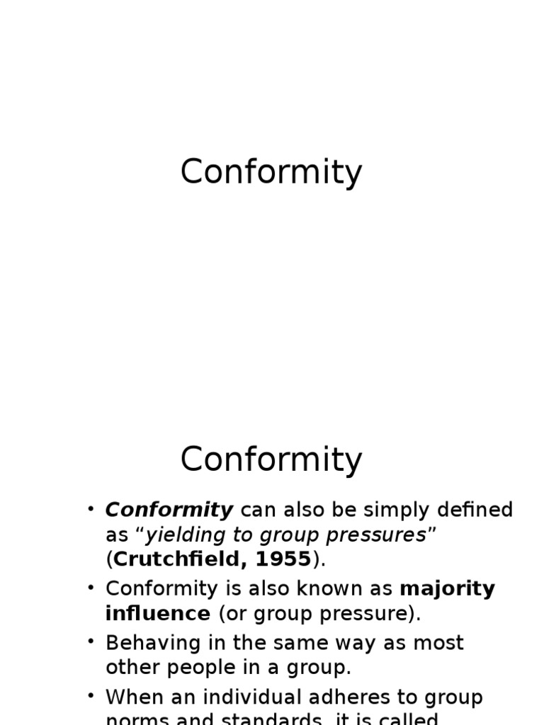 Social Conformity | PDF | Conformity | Norm (Social)