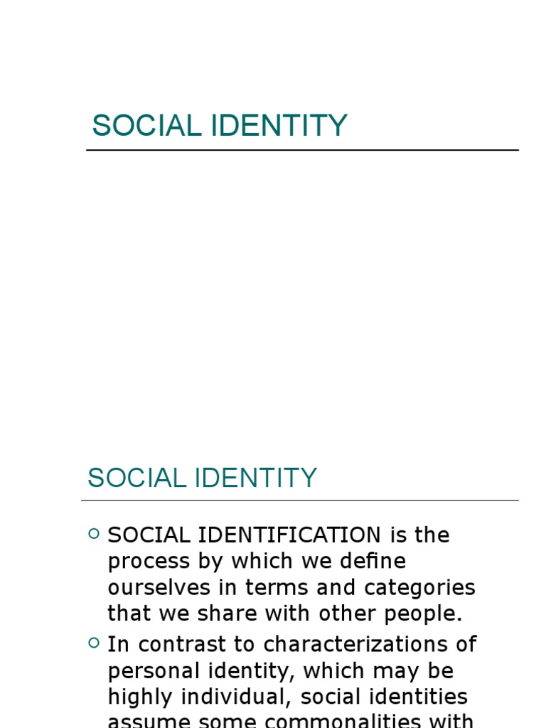 Social Identity | PDF | Identity (Social Science) | Social Group