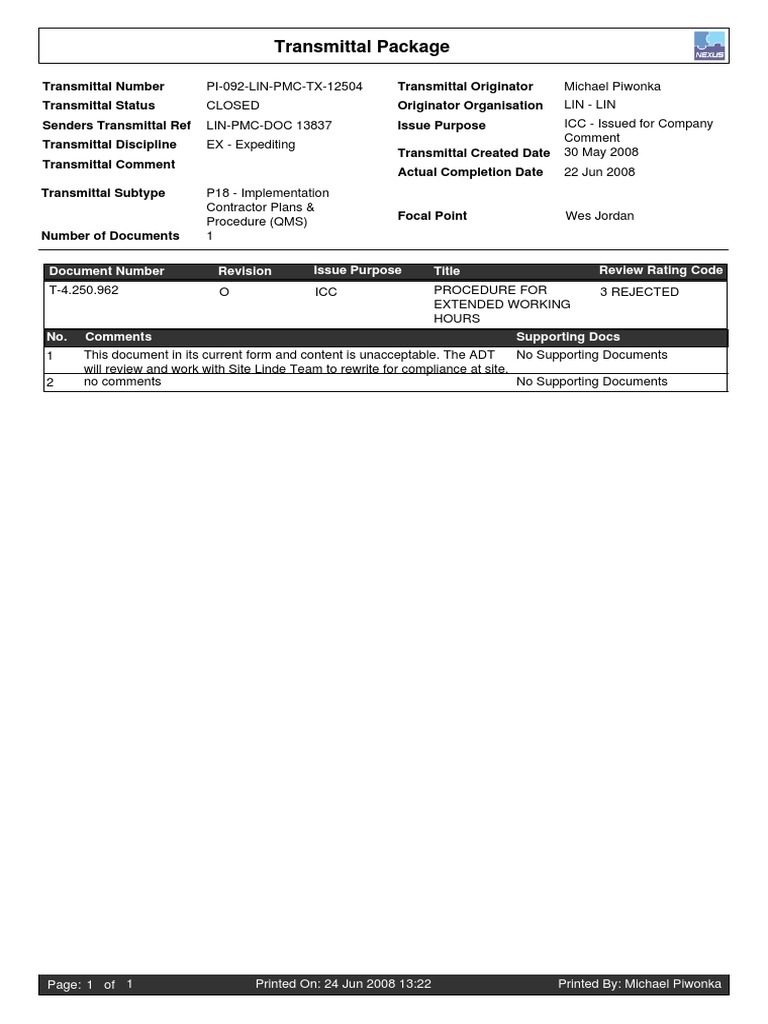 007 - Procedure For Extended Work Hours PDF | PDF | Quality Assurance ...