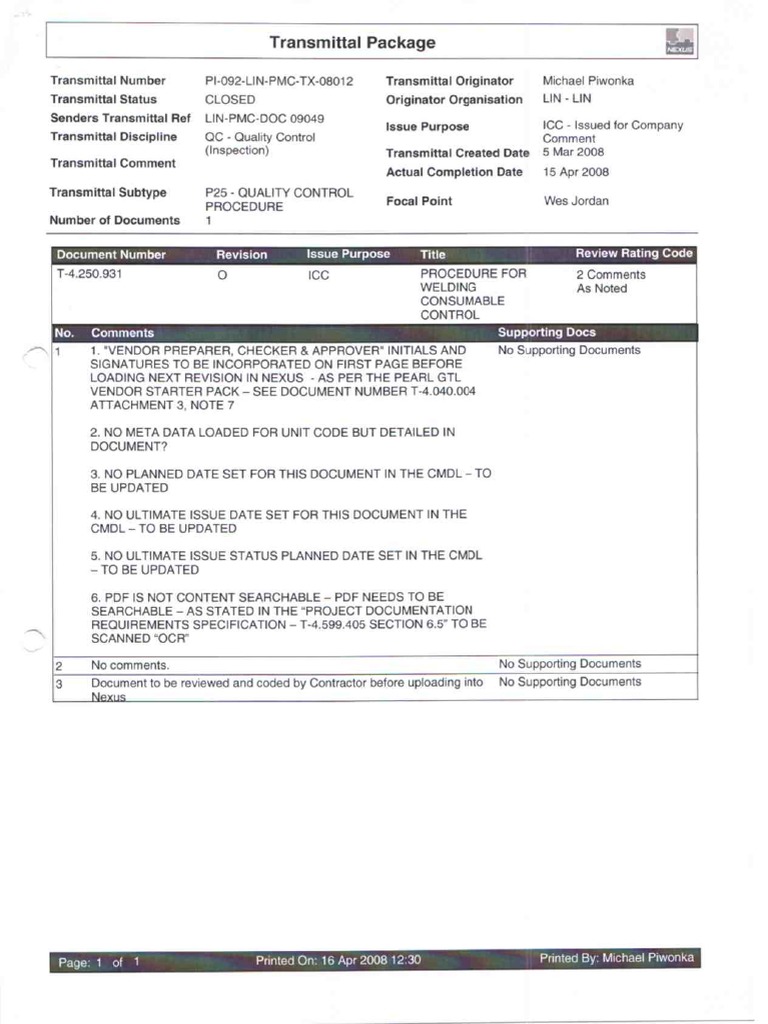 Welding Consumable Control Procedure | PDF | Welding | Construction