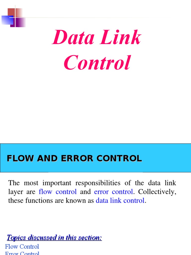 Data Link Control | PDF | Error Detection And Correction | Transmission ...