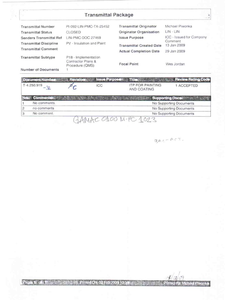 032-Itp For Painting and Coating PDF | PDF | Calibration | Paint