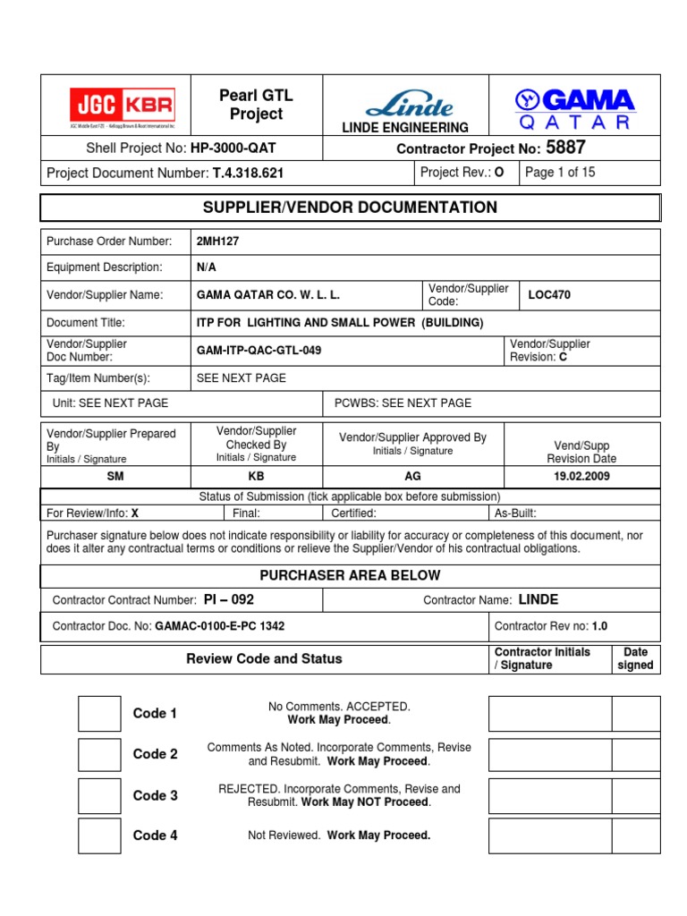 049-Itp For Lighting and Small Power (Building) PDF | PDF | Specification (Technical Standard ...
