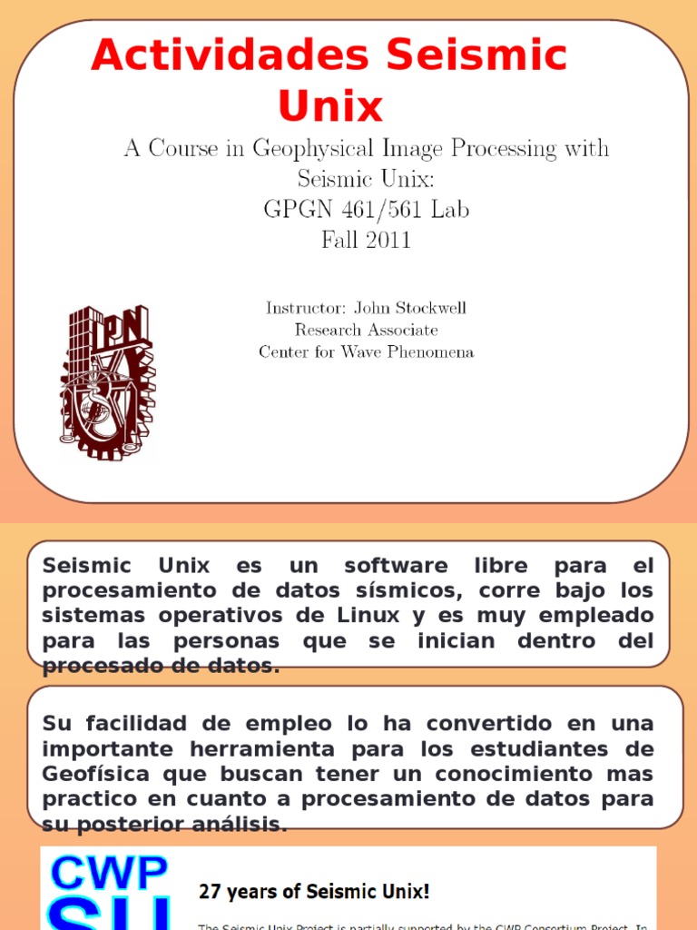 Actividades Seismic Unix IPN | PDF | Olas | Unix