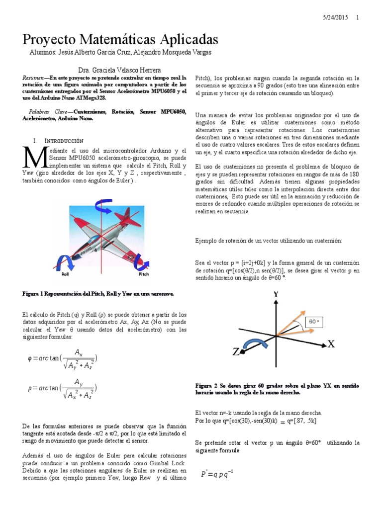 Quaternions Arduino | Descargar gratis PDF | Rotación | Arduino