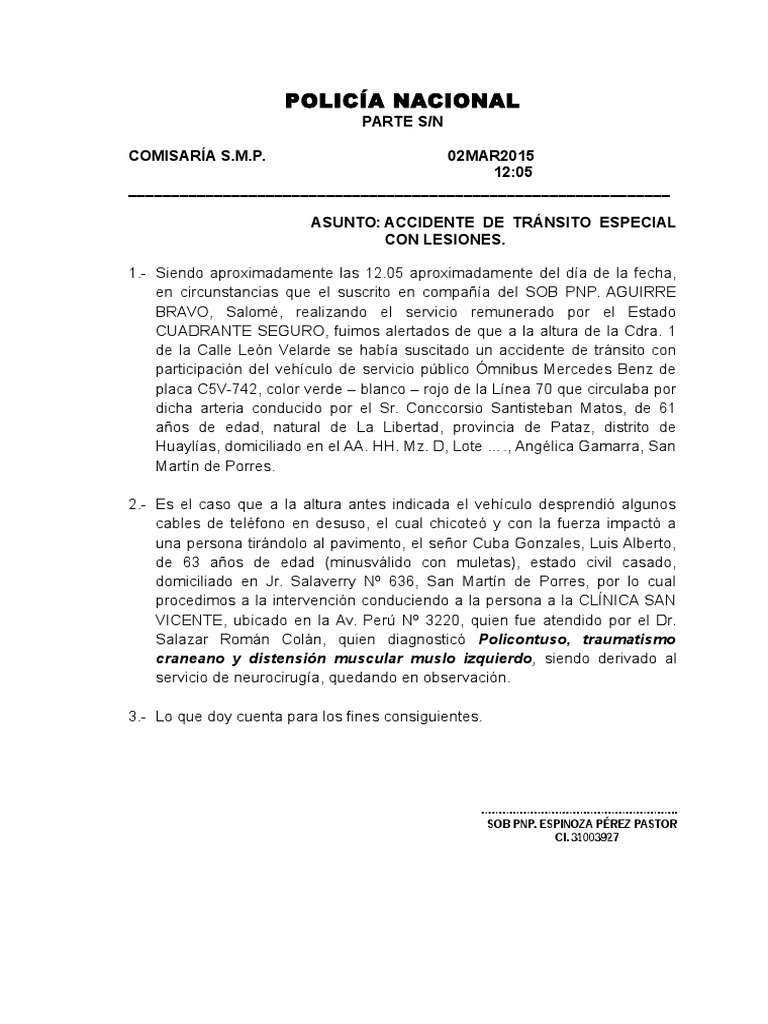 Parte Policial | PDF