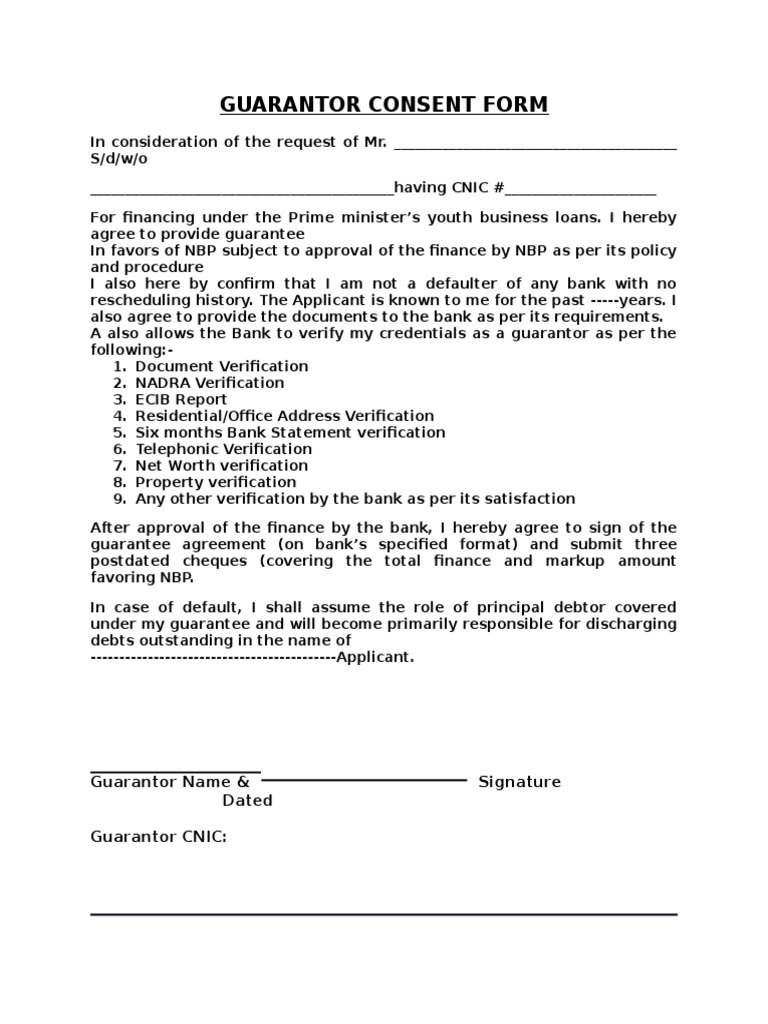 Guarantor Consent Form | PDF