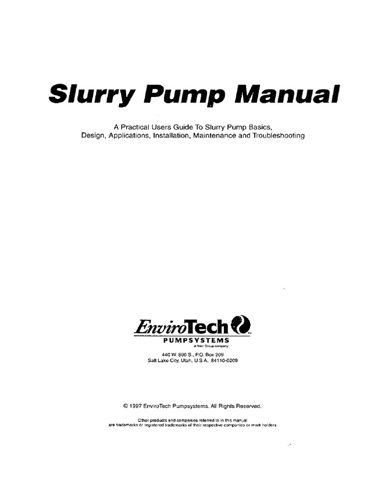 Slurry Pump Manual | PDF