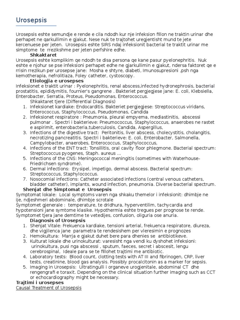 Urosepsa | PDF | Sepsis | Microbiology