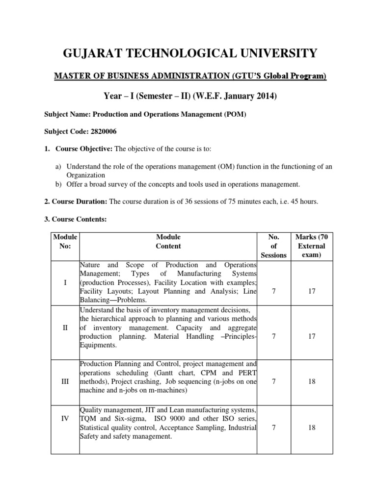 Production & Operation Management - POM PDF | PDF | Operations ...