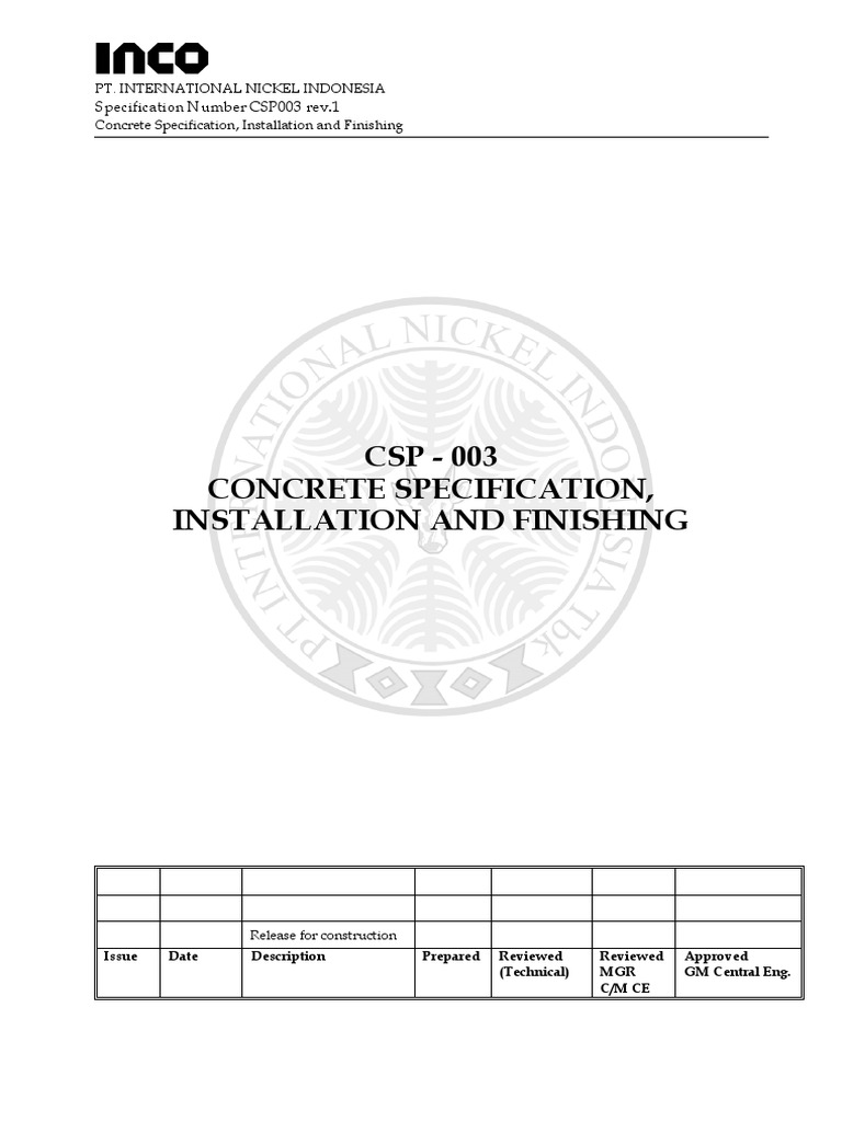 Concrete Specification and Installation Guide | PDF | Concrete | Mortar ...