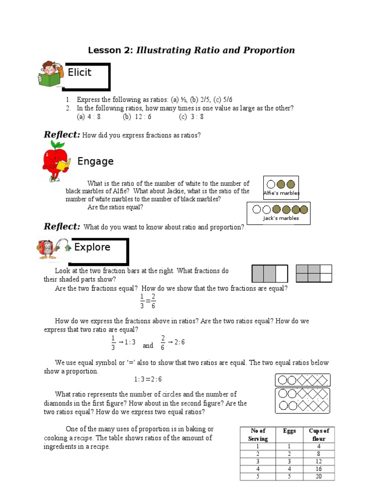 Lesson 2. Illustrating Ratio and Proportion | PDF | Ratio | Fraction ...